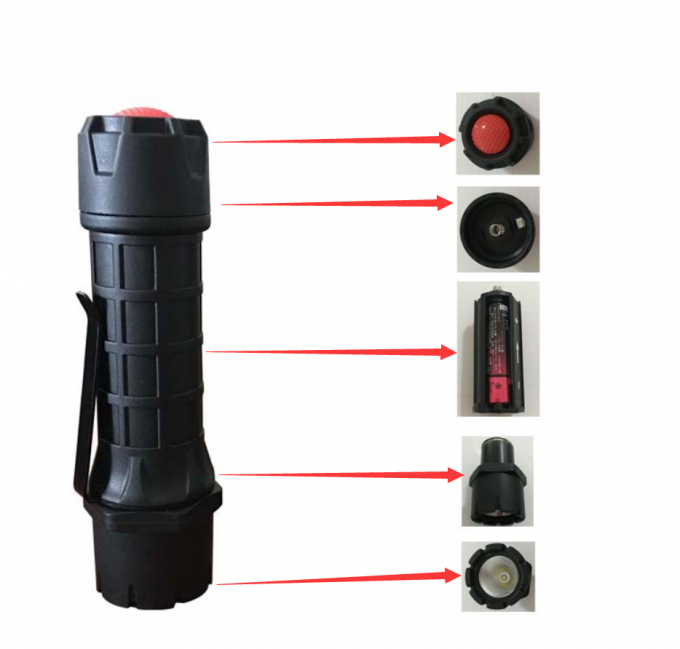 Small Size High Power Led Torch Light Portable IP66 Impact Resistant 3 m