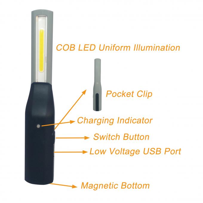 1 Watt Handheld LED Work Light , Led Inspection Lamp Rechargeable ...