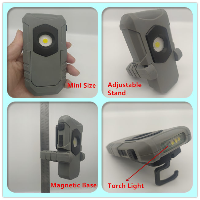 2 In 1 Car Inspection Light USB Rechargeable SMD LED Torch Magnet Base