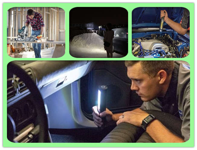 USB LED Inspection Light Hand Magnetic Garage Rechargeable Inspection Lamp
