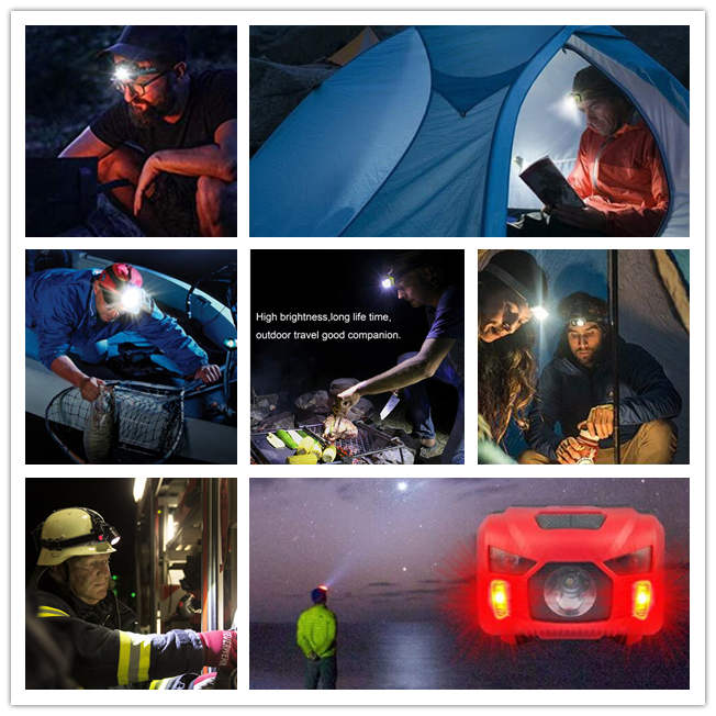 Rechargeable Waterproof Motion Sensor Headlamp With Red SOS Flashing